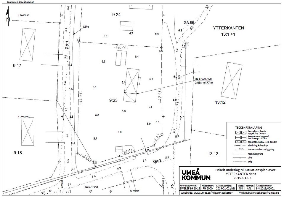 Nybyggnadskarta och enkelt underlag till situationsplan - Umeå kommun